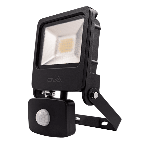 Ovia Lighting OV10120BKCWPIR 20W LED Floodlight 4K Black IP44 PIR