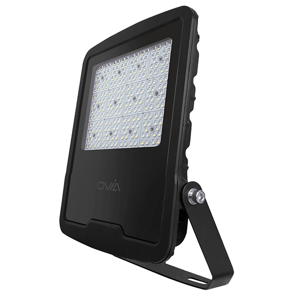 Ovia Lighting OV102150BKCWPC 150W 60x120 Asymmetric LED Floodlight 4K Black IP65 Photocell