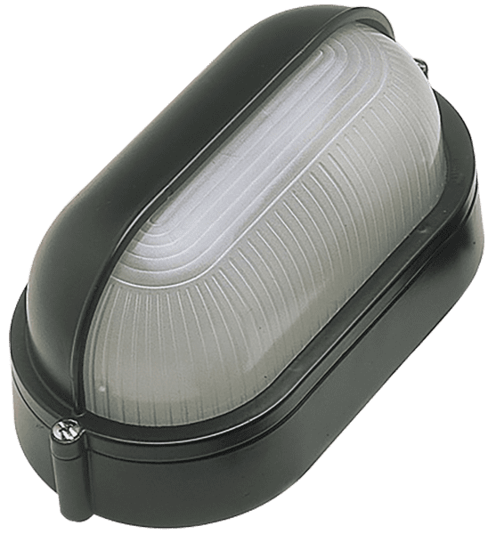 Ovia Lighting OVOL420BK 240v E27 IP54 Oval Bulkhead Eyelid Black