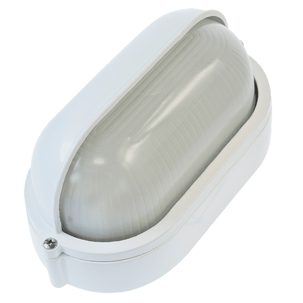 Ovia Lighting OVOL420WH 240v E27 IP54 Oval Bulkhead Eyelid White