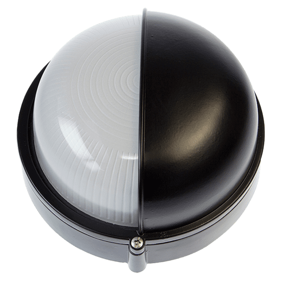 Ovia Lighting OVOL425BK 240v E27 IP54 Round Bulkhead Eyelid Black