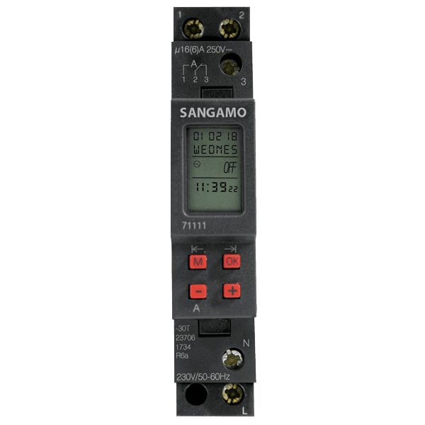 Sangamo 71111 Din Rail 1 Module 1ch 7 Day Time Switch