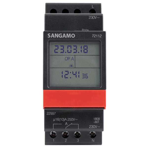 Sangamo 72112 Din Rail 2 Module 1ch 7 Day Time Switch
