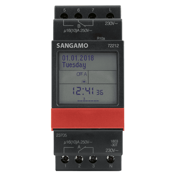 Sangamo 72212 Din Rail 2 Module 2ch 7 Day Time Switch