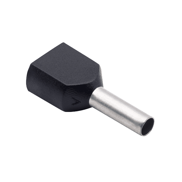 Unicrimp QDBFR15 1 5mm Black French Double Bootlace Ferrule PK100