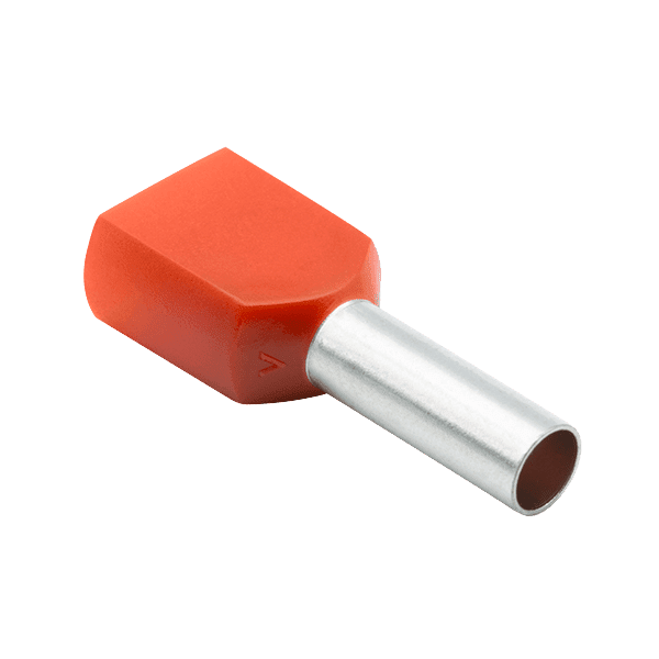 Unicrimp QDBFR4 4mm Orange French Double Bootlace Ferrule PK100