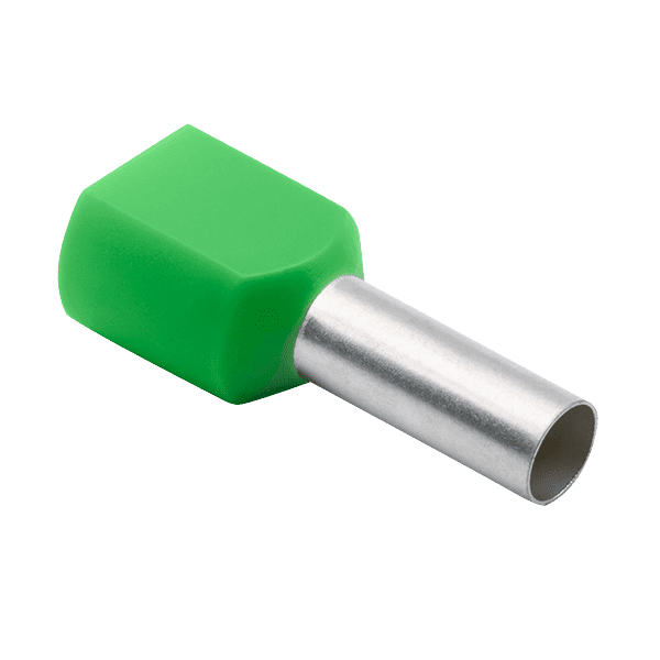 Unicrimp QDBFR6 6mm Green French Double Bootlace Ferrule PK100