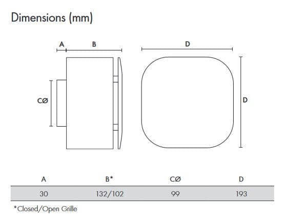 Vent-Axia 473850 Revive 5 Lo-Carbon HTP 100mm/4" Continuous Extractor Fan