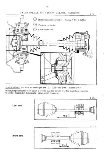 Drive shaft complete left side