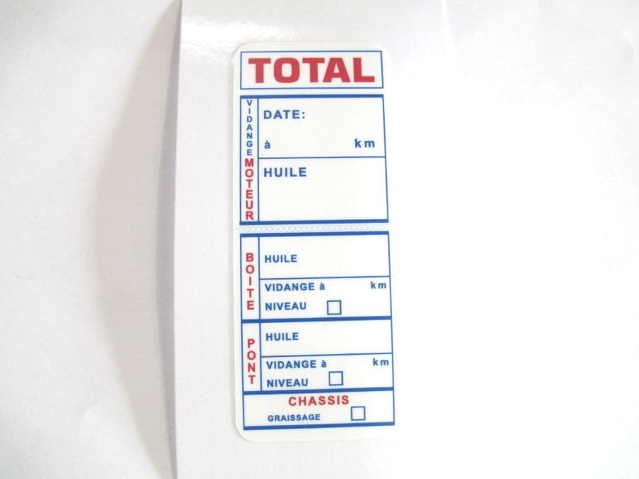 OUT OF STOCK Total service sticker