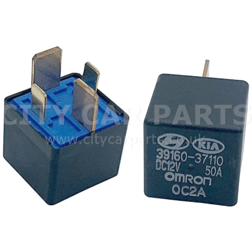 39160-37110 Hyundai 2000-2016 Multi-Use 4-Pin Black Relay DC12V 50A Omron
