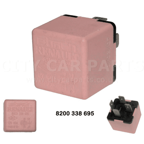 8200338695 Renault Scenic Laguna Megane Clio 4-Pin Light Pink Relay 40A ...