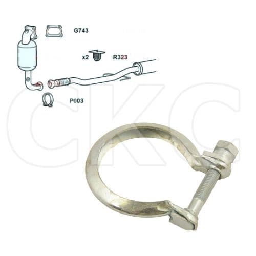Citroen DS3 Models A55 1 2 Front CAT lower Down Pipe Exhaust Clamp