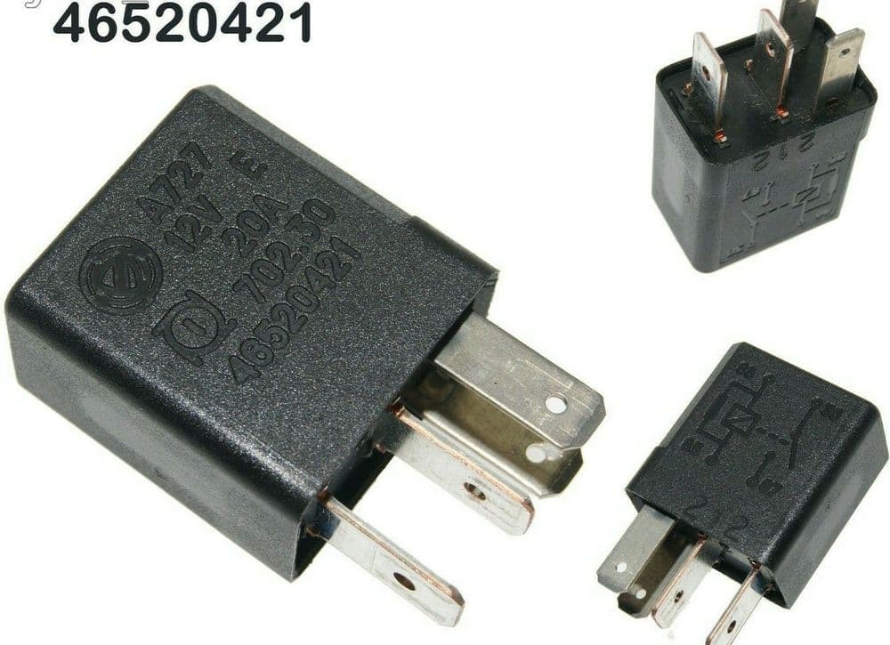Fiat Punto Ducato Stilo Bravo Alfa Romeo Etc 4-Pin Black 12V 20A Relay ...