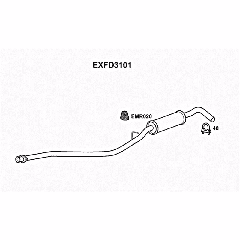 Ford P100 Petrol Models 1988 To 1994 Exhaust Centre Silencer Middle Box