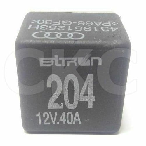 Seat Audi VW Black-204 Multi-Use 4-Pin Black Relay 431951253H 12V 40A ...