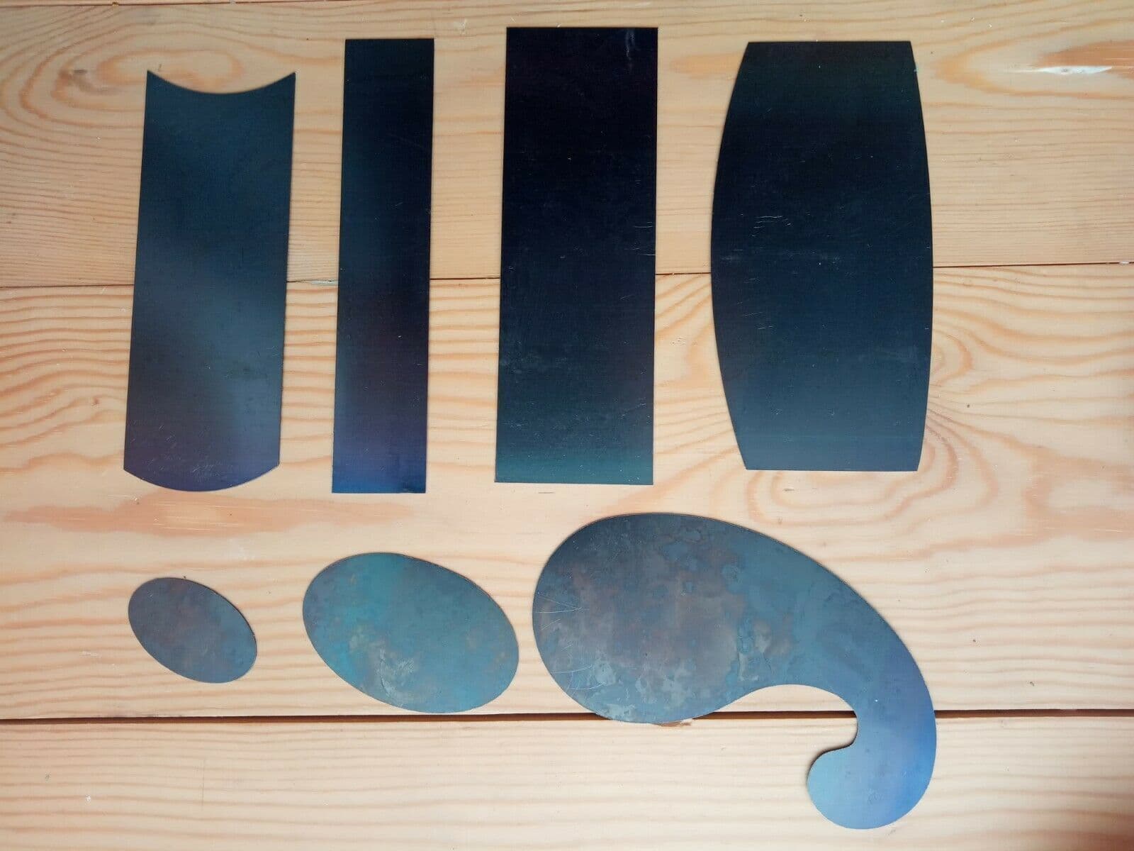 SET OF 7 LUTHIER VIOLIN GUITAR MAKING DRAW KNIFES SCRAPERS SHEET STEEL ...