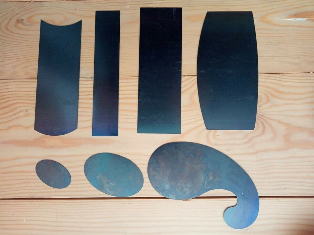 SET OF 7 LUTHIER VIOLIN GUITAR MAKING DRAW KNIFES SCRAPERS SHEET STEEL ...