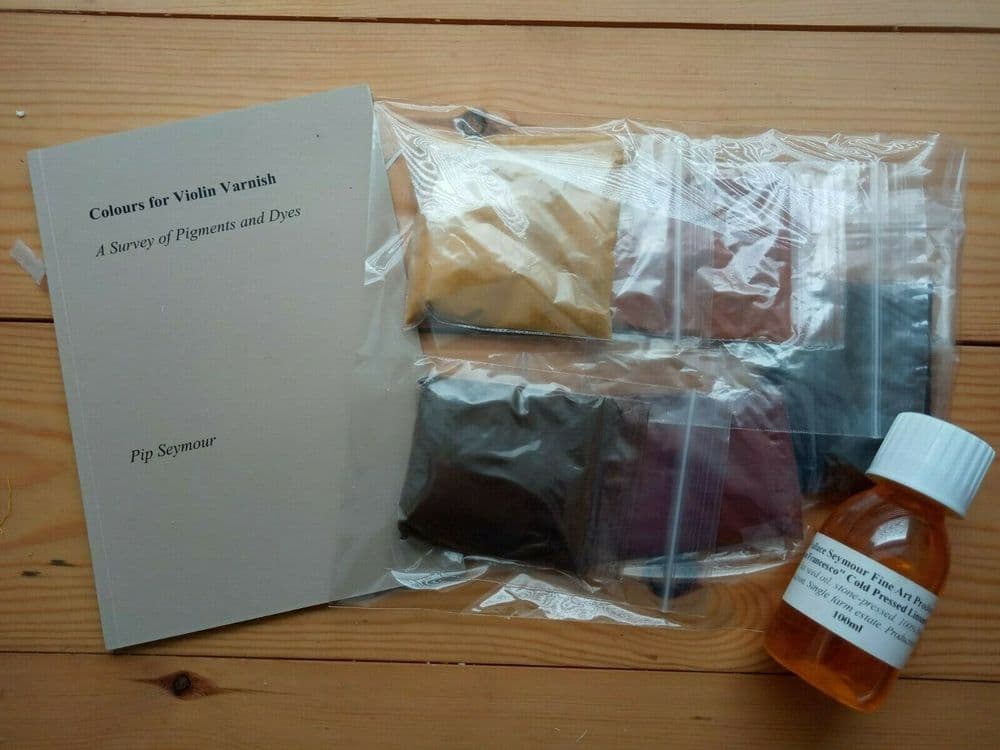 VARNISH COLOURING KIT 5 PIGMENTS BOOK AND LINSEED OIL FOR LUTHIER ...