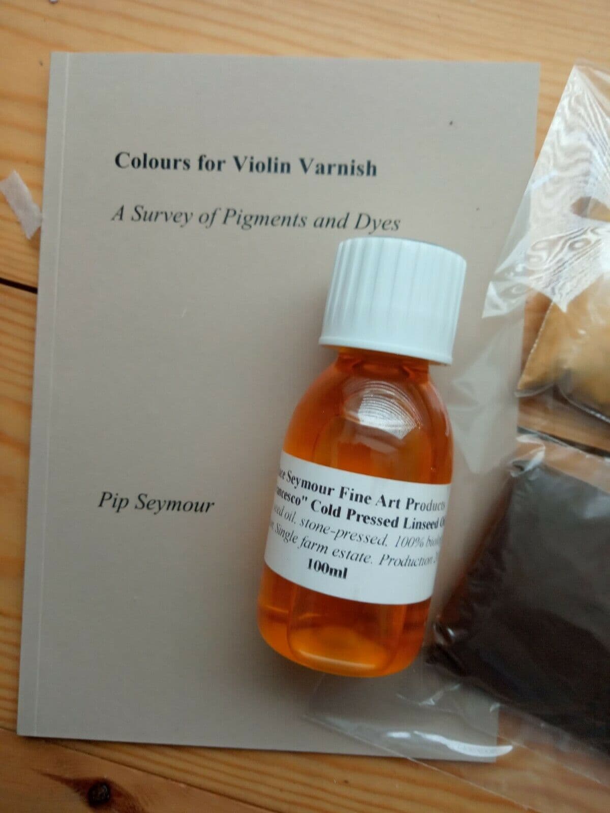 VARNISH COLOURING KIT 5 PIGMENTS BOOK AND LINSEED OIL FOR LUTHIER ...
