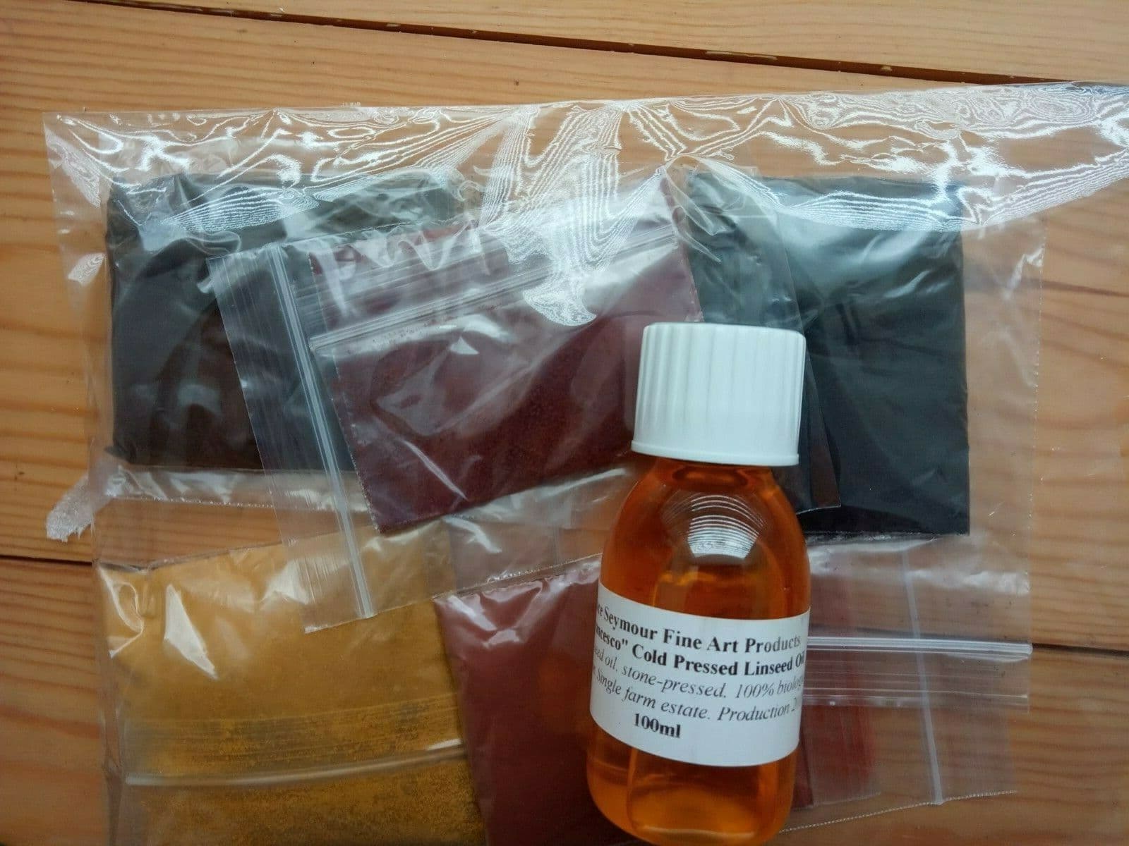 VARNISH COLOURING KIT 5 PIGMENTS & LINSEED OIL LUTHIER VIOLIN CELLO VARNISH
