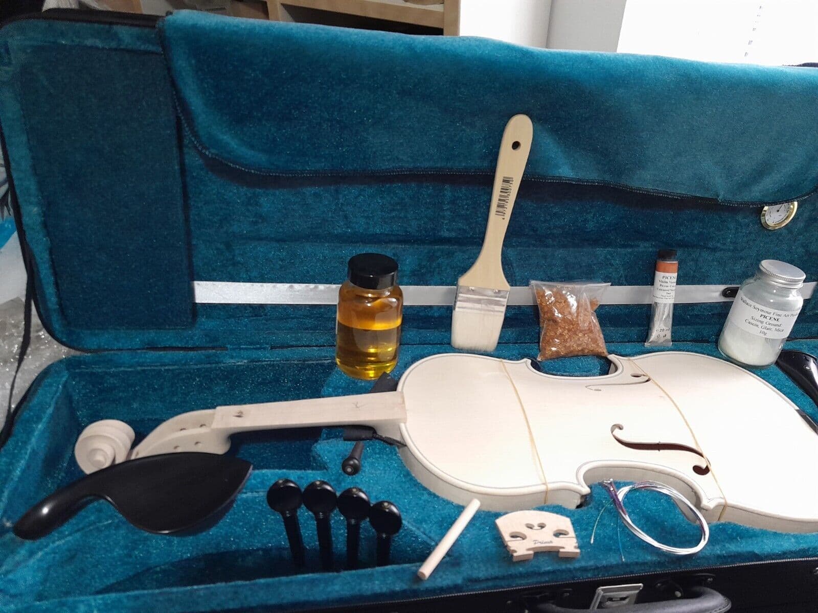VIOLIN MAKING KIT GOLD LEVEL ALL PARTS INCLUDED HAND-MADE FLAMED MAPLE