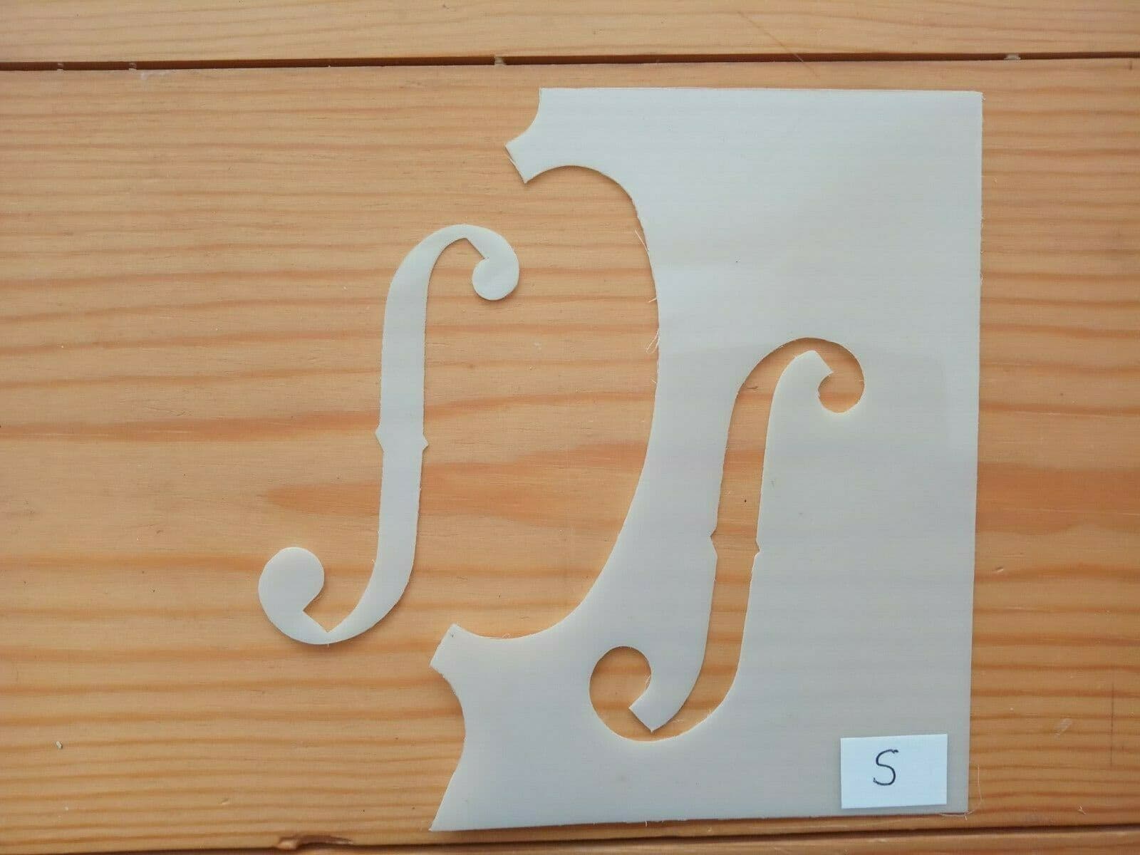 VIOLIN TEMPLATE SET SCROLL F HOLE AND BODY STRADIVARI MODEL FULL SIZE ...