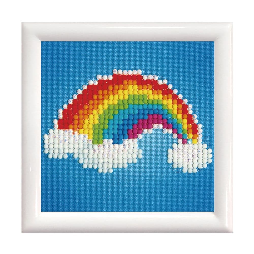 Diamond Dotz Painting Kit with Frame Rainbow 12 x 12cm