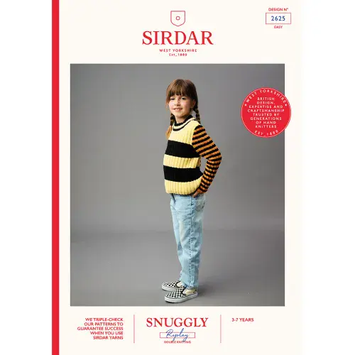 Sirdar Snuggly Replay DK Kick Flip Sweater Pattern 2625