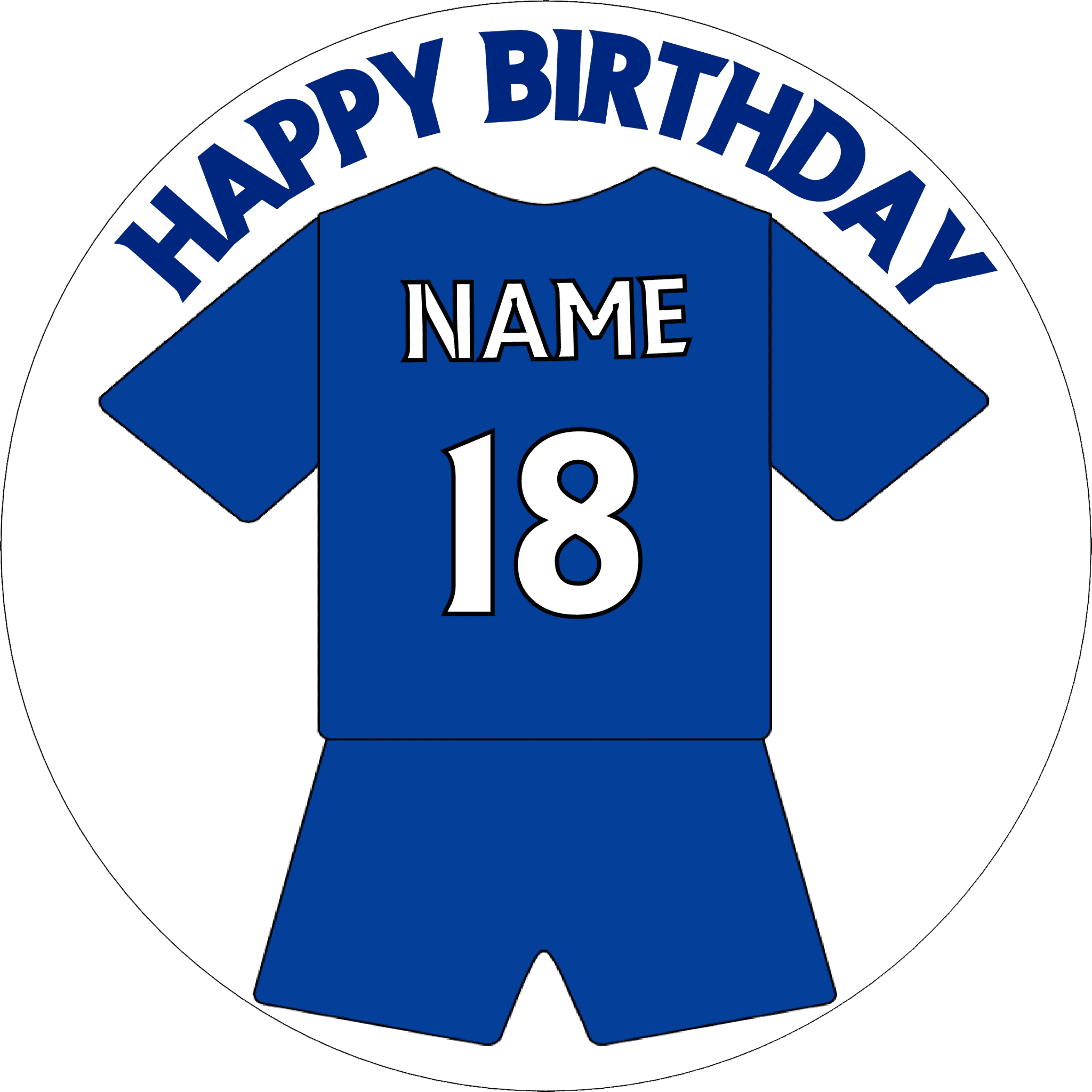 Blue Football Shirt Edible Cake Topper