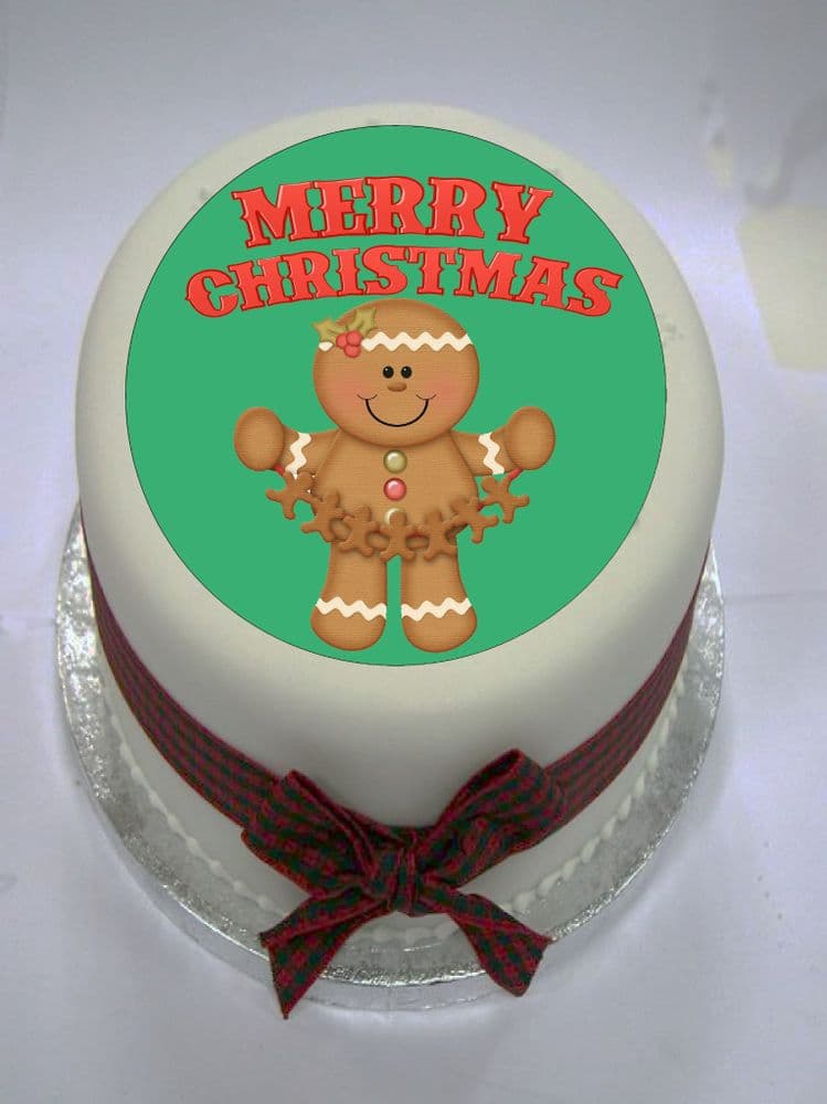 Christmas Gingerbread Man Edible Cake Topper