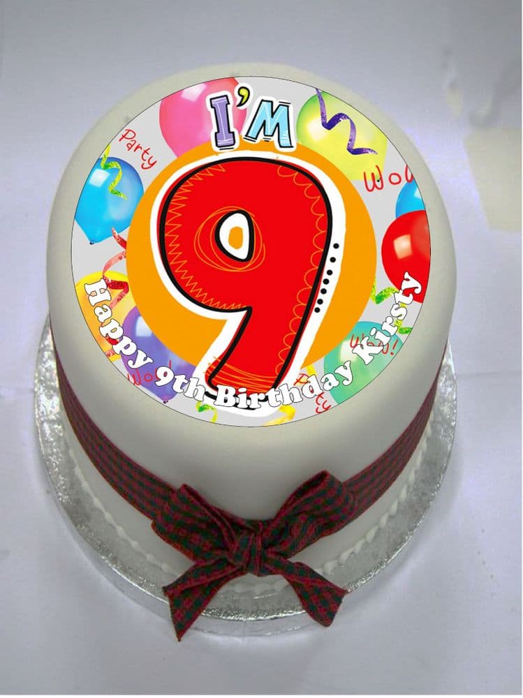 I m 9 Edible Cake Topper
