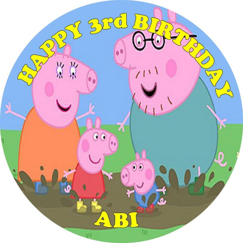 Peppa Pig Edible Cake Topper