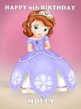 Pink Sofia the First Edible Cake Topper