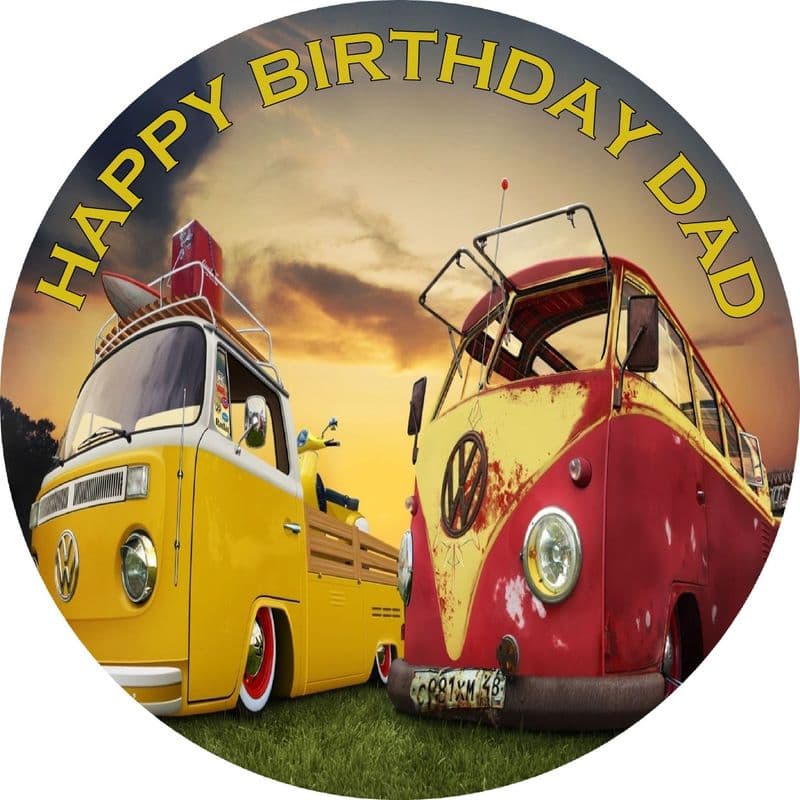 VW Camper Van Edible Cake Topper