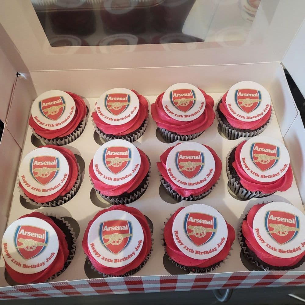 Arsenal White Background Edible Cake Topper