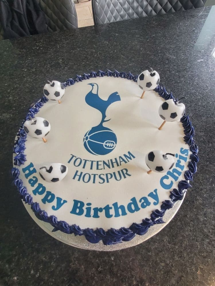 Tottenham Hotspur White Background Edible Cake Topper