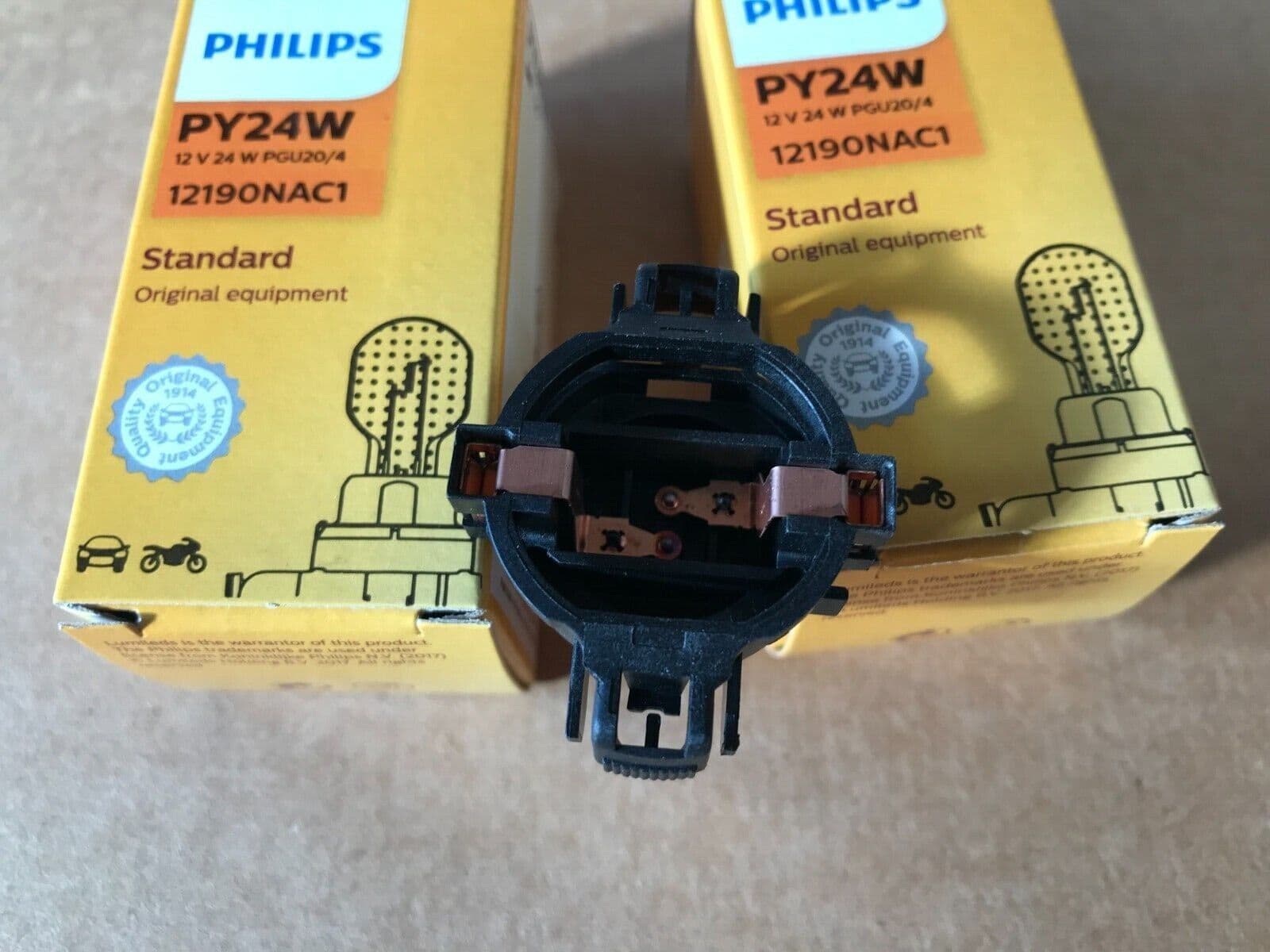 JOB LOT PY24W Amber Indicator Light Bulb 12V 24W Philips 12275 X 2