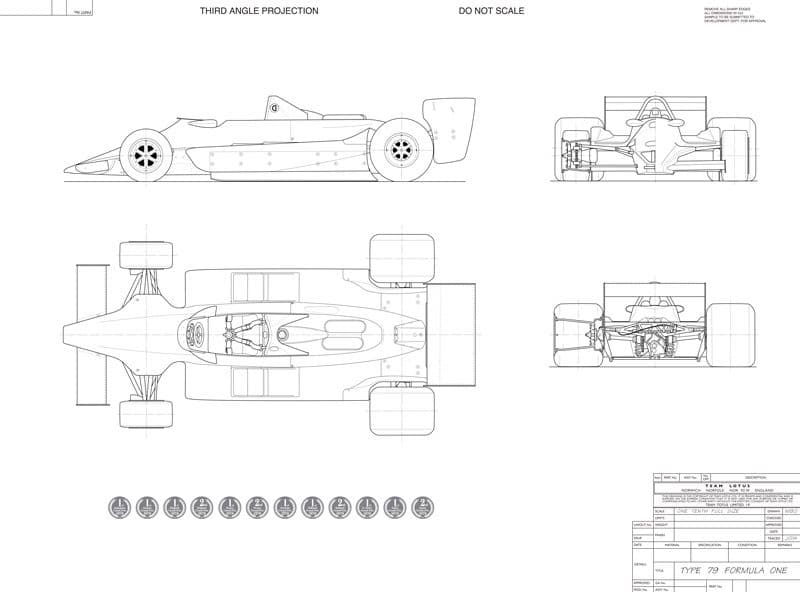 Team Lotus type 79 General Arrangement Drawing
