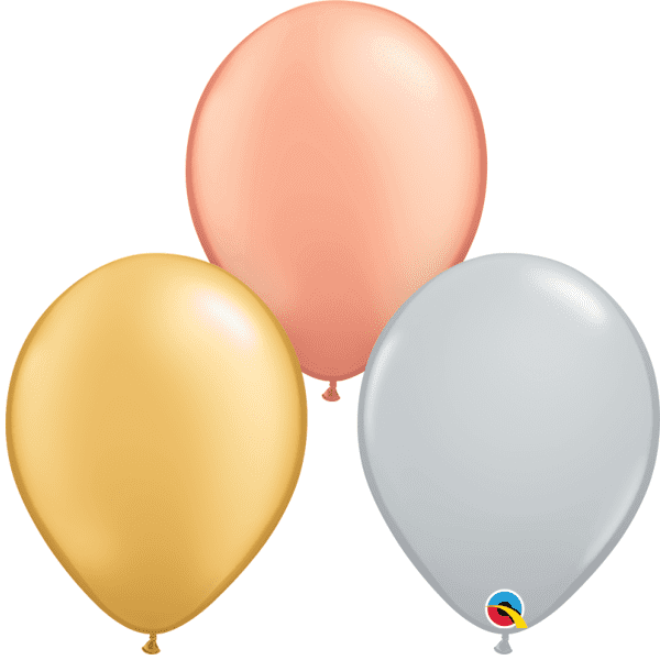 5 inch Tri-Colour Assortment Balloons - Qualatex 5" Balloons 100pcs ...