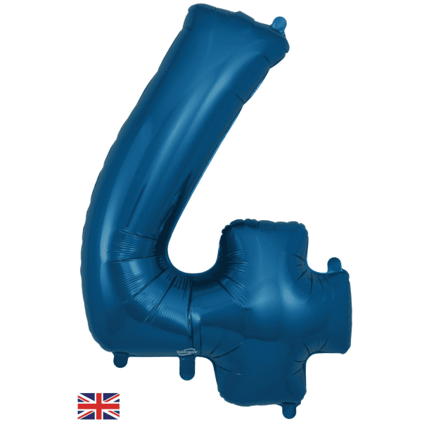 Navy Number 4 Balloon - Oaktree Number Balloon | Free Delivery