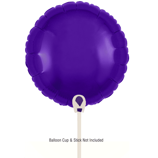 Mini Purple Foil Balloon 5pc (9" Round Air-Fill)