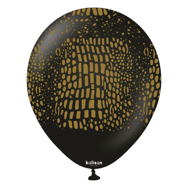 Safari Crocodile Black 12 inch Balloons - 12" Kalisan Balloons 25pcs ...