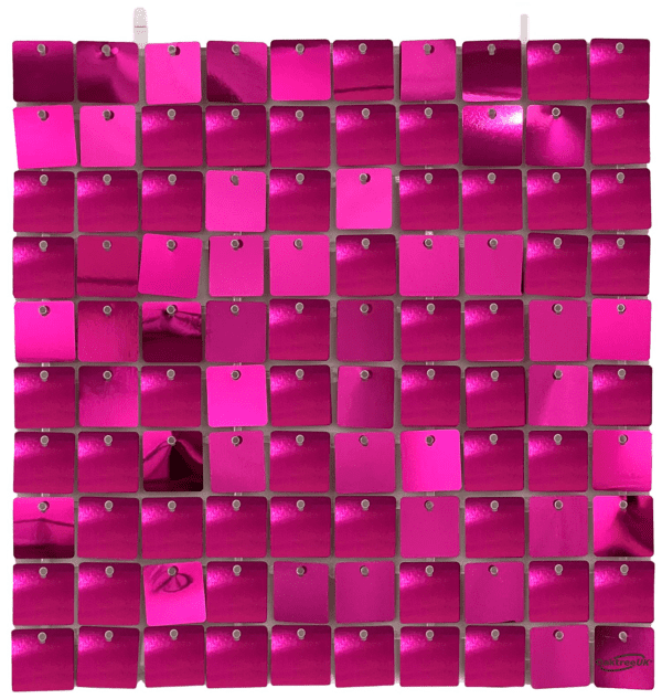 Sequin Wall Panel - Metallic Fuchsia 100 Squares 30cm x 30cm