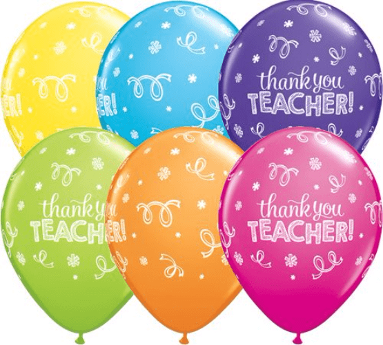 Thank You Teacher Assortment - 11 Inch Balloons 25pcs