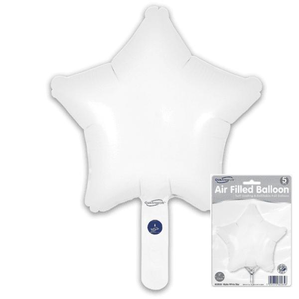 Mini 9 Air Fill Foil Balloon White Star 9 Mini Foil Balloon Sold