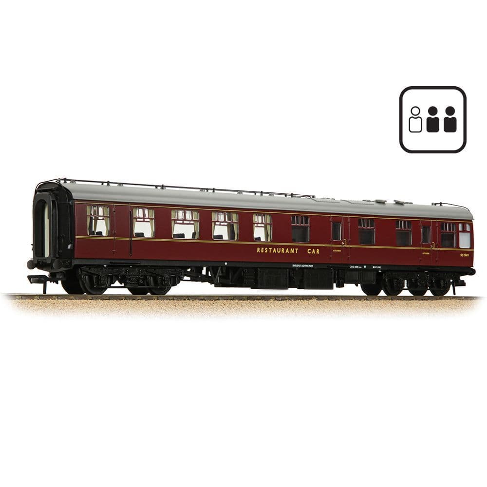 Bachmann 39-103DPF Mark 1 RU Restaurant Car Maroon Livery With Passengers