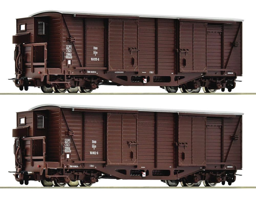 Roco 6640001 4-Axle Covered Van Era IV 2-Wagon Pack