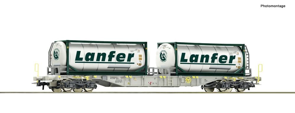 Roco 77342 AAE Sgnss Container Flat Lanfer Containers