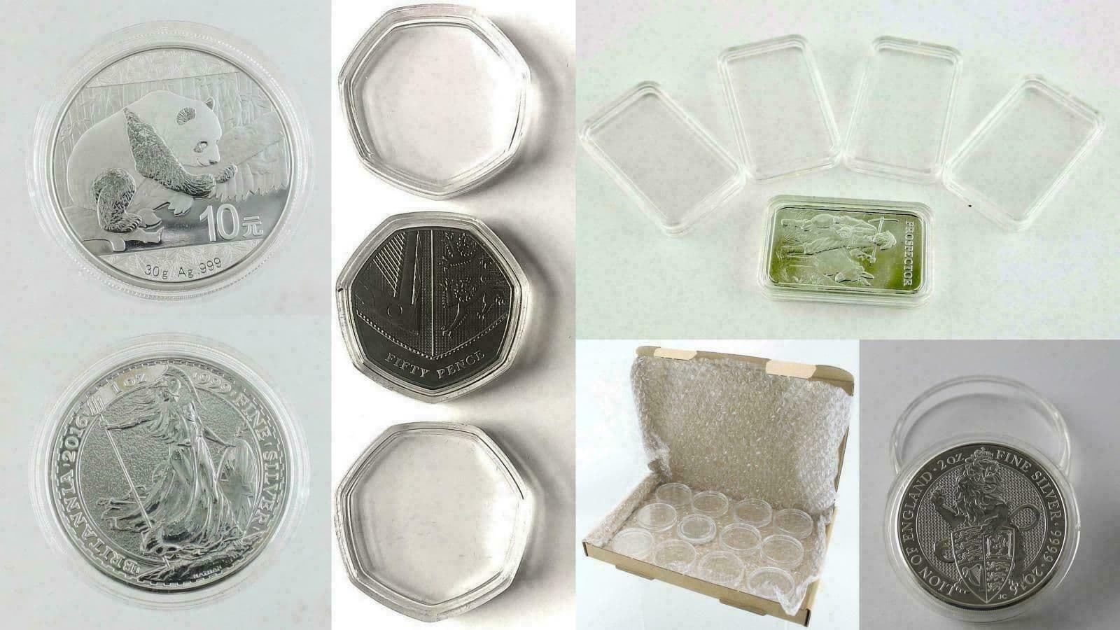 Pack of 50 PREMIUM Rimless Coin Capsules